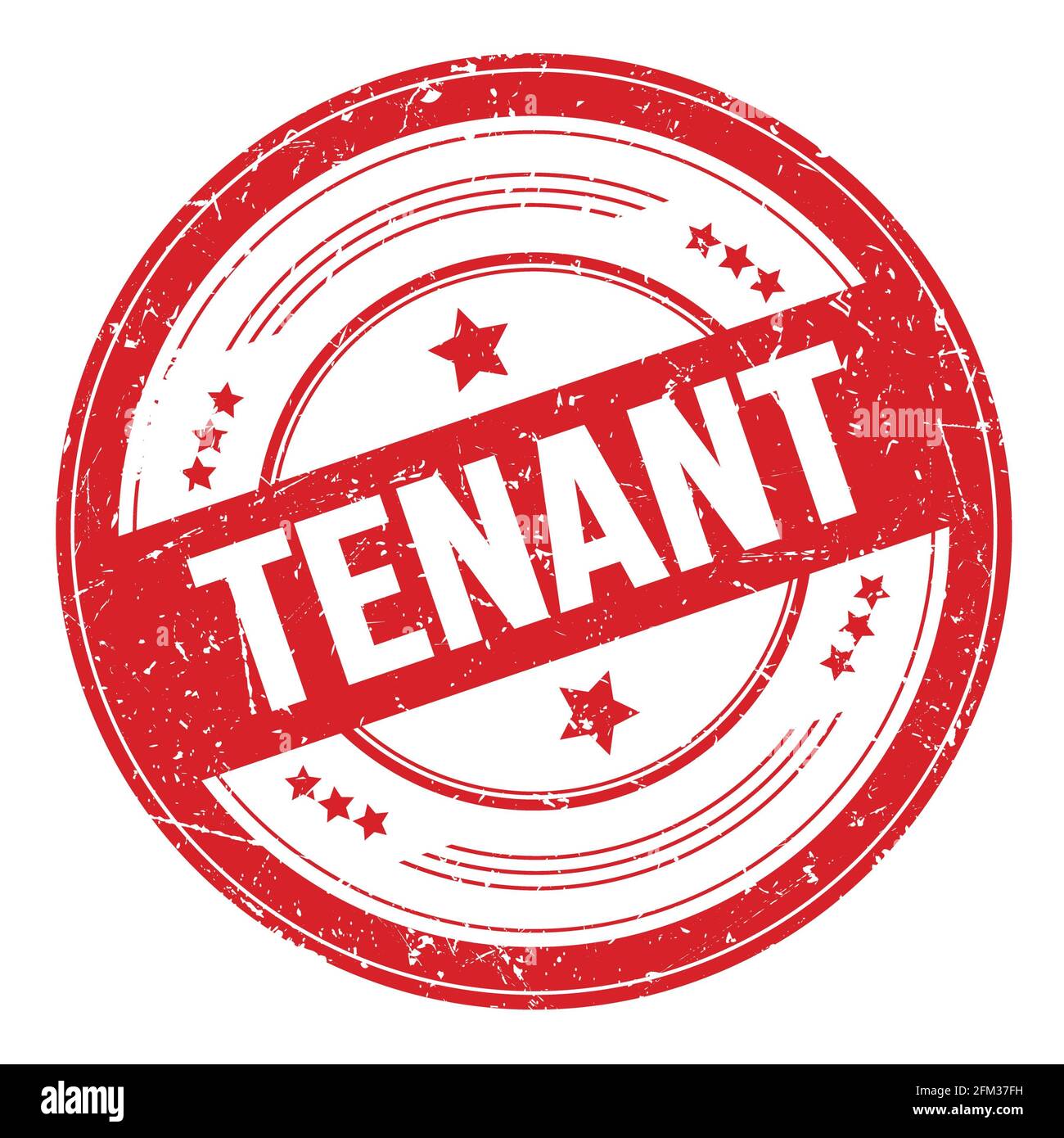TENANT text on red round grungy texture stamp Stock Photo - Alamy