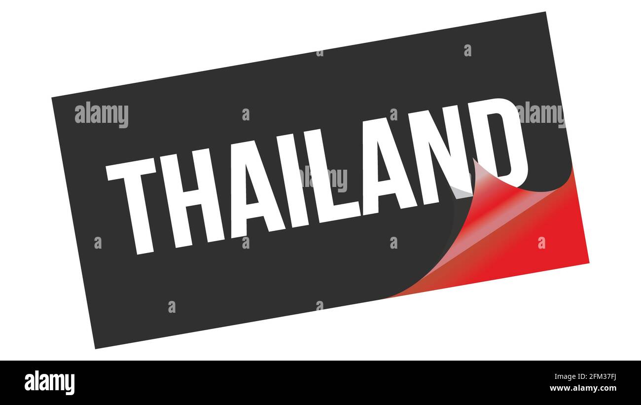 THAILAND text written on black red sticker stamp Stock Photo - Alamy