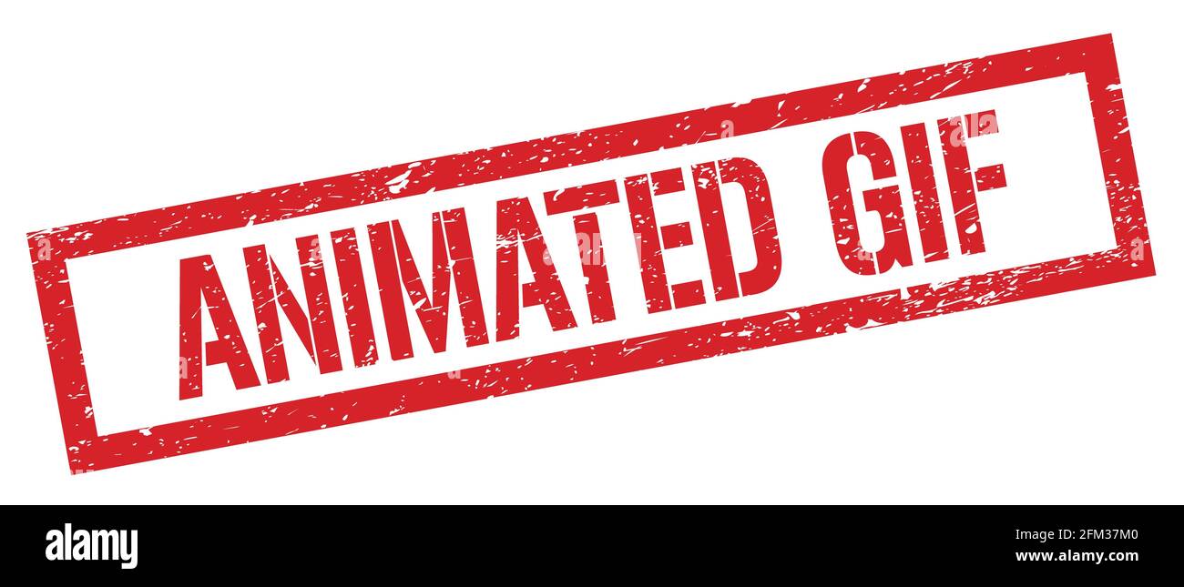ANIMATED GIF red grungy rectangle stamp sign Stock Photo - Alamy