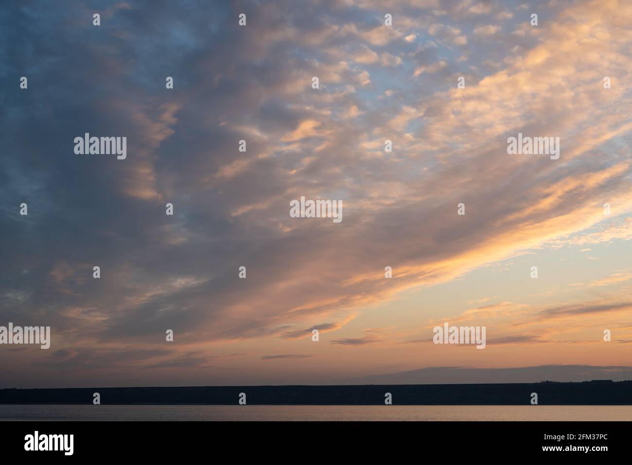 Beautiful sky at sunset and a thin line of the horizon. Creative ...