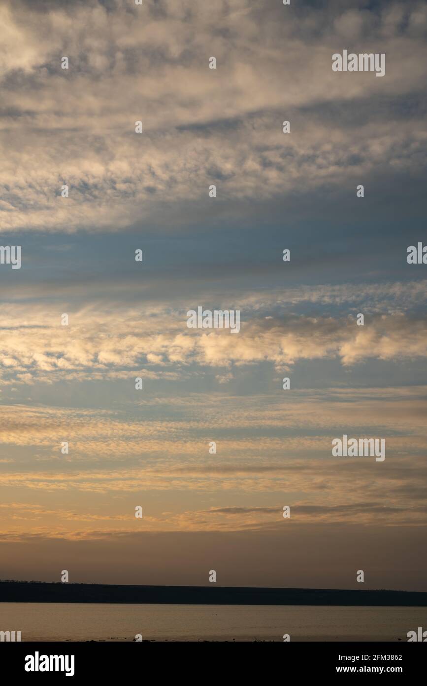 Beautiful sky at sunset and a thin line of the horizon. Creative ...
