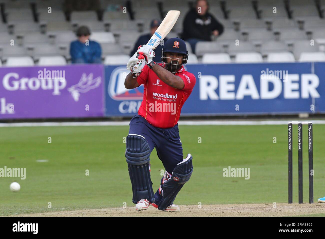 Ashar Zaidi in batting action for Essex during Essex CCC vs Middlesex ...