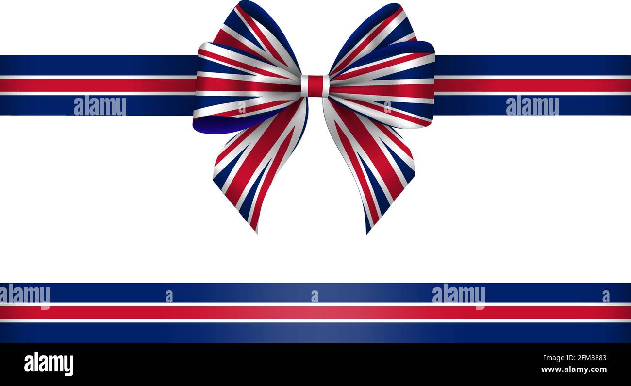 British bow and ribbon. United Kingdom bow with ribbon vector Stock ...