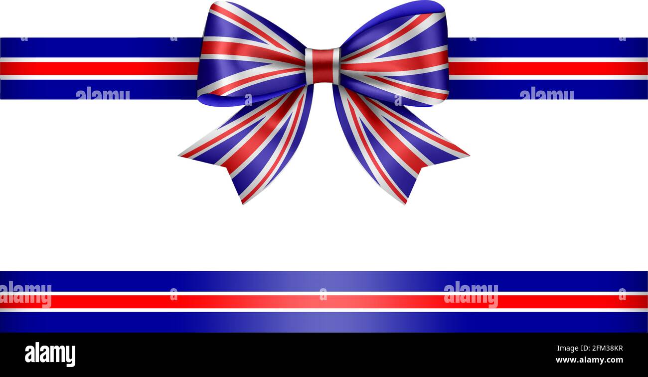 British bow and ribbon. United Kingdom bow with ribbon vector Stock ...