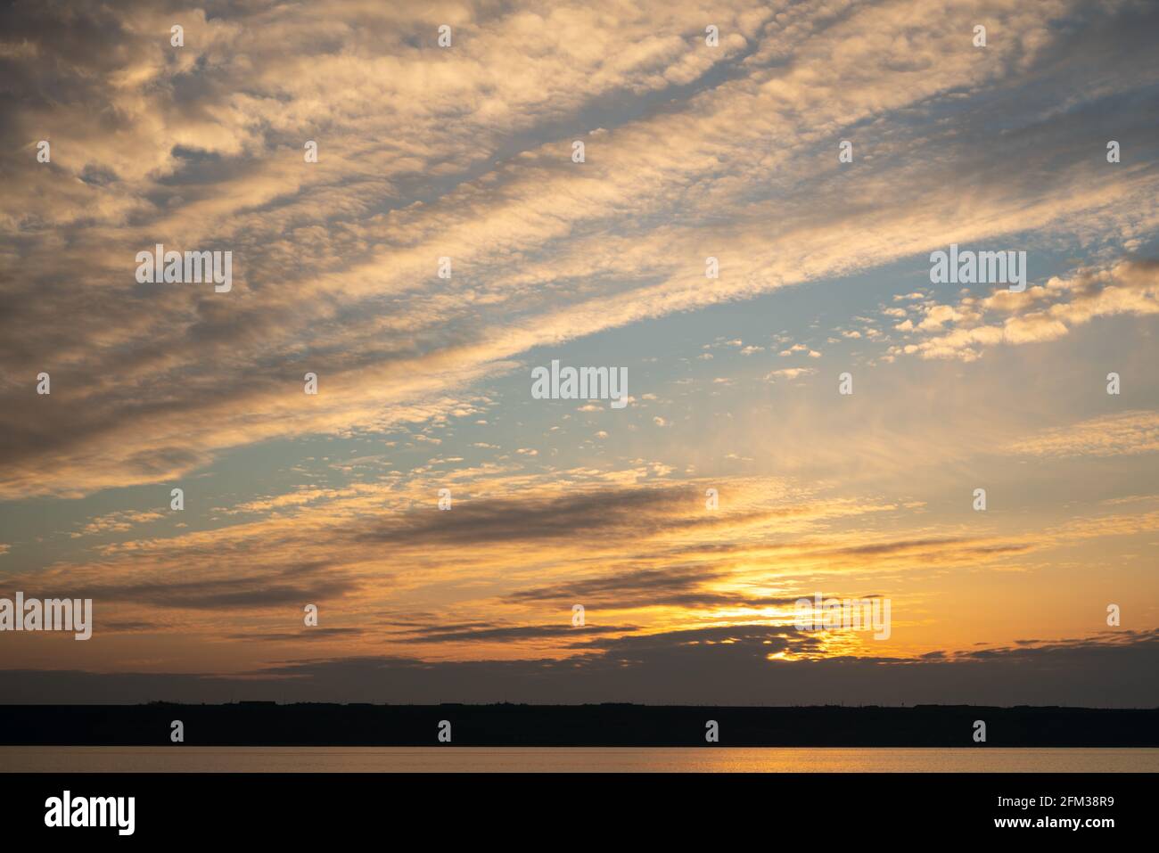 Beautiful sky at sunset and a thin line of the horizon. Creative ...