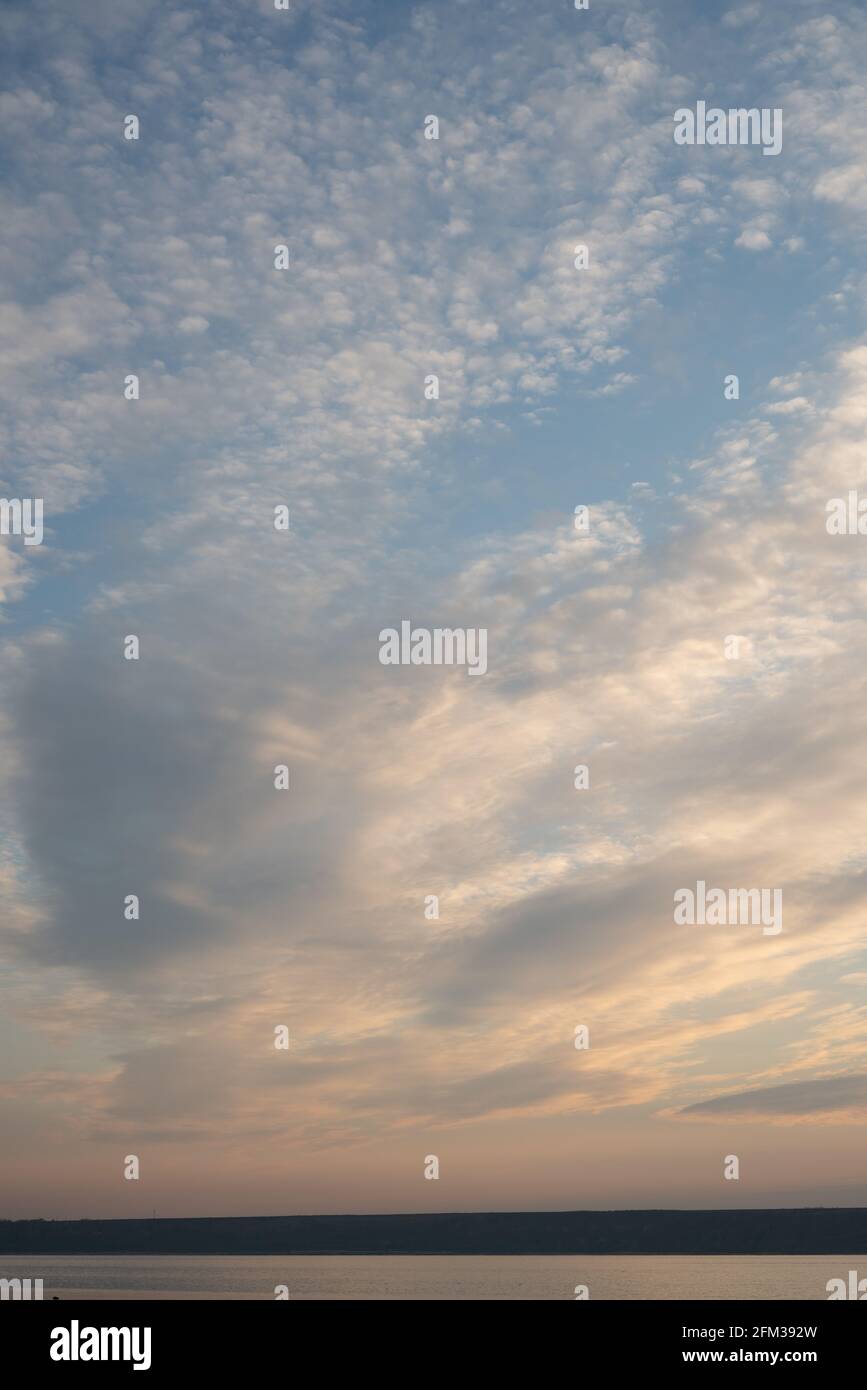 Beautiful sky at sunset and a thin line of the horizon. Creative ...