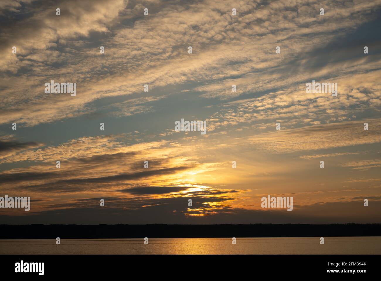 Beautiful sky at sunset and a thin line of the horizon. Creative ...