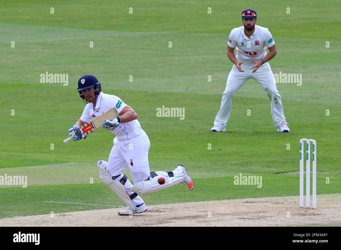Neil Broom in batting action for Derbyshire during Essex CCC vs ...