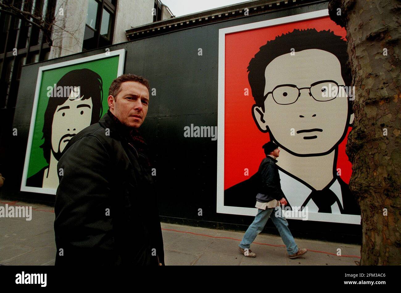 Julian Opie Artist with his instalation desighned for the hparding on ...