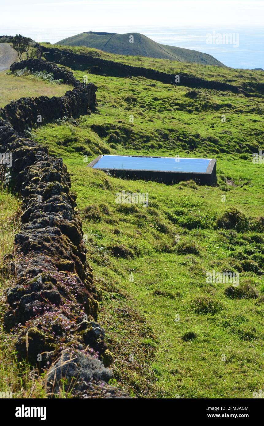 Fields in the foothills of Pico volcano, Azores archipelago Stock Photo ...
