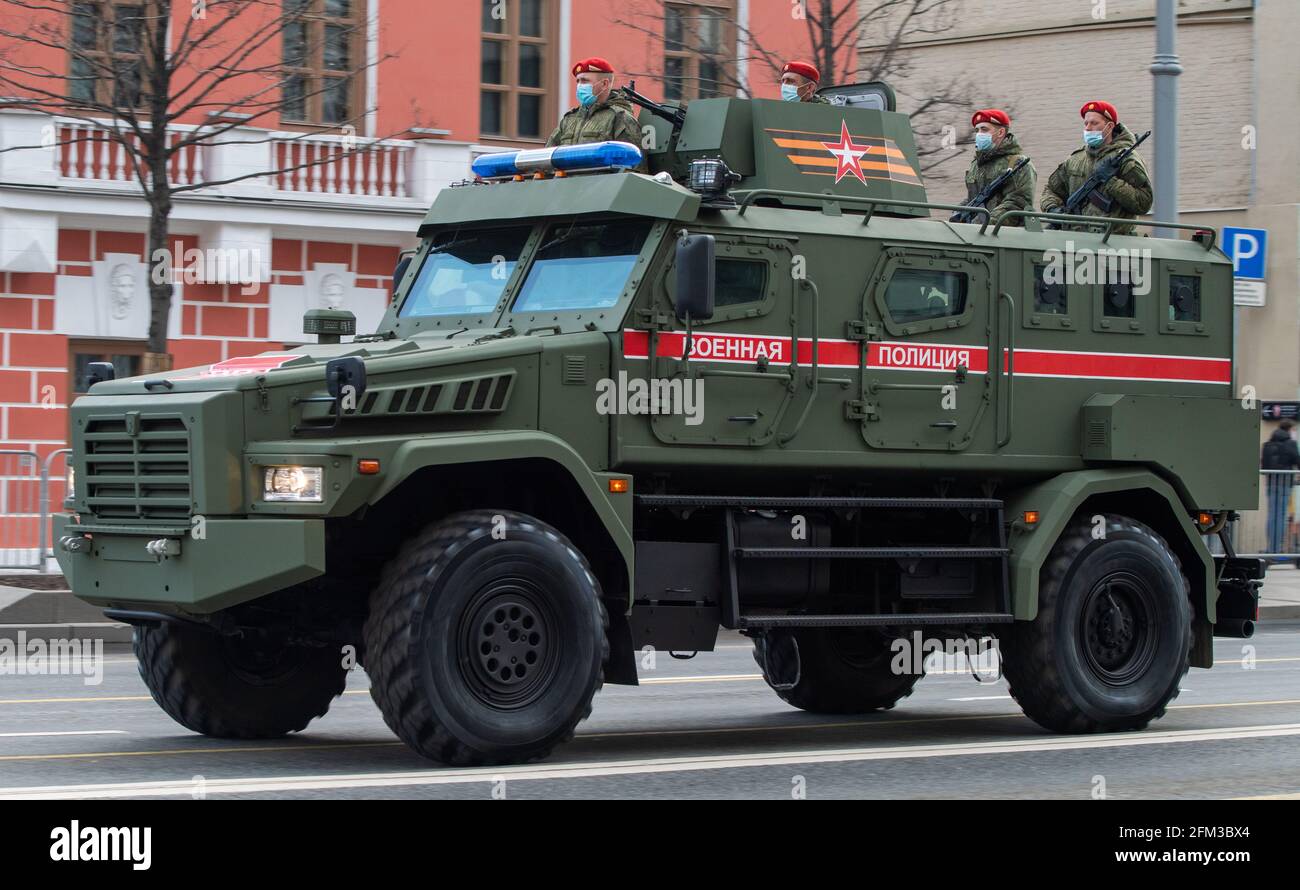April 30, 2021 Moscow, Russia. Armored car Patrol of the Russian ...