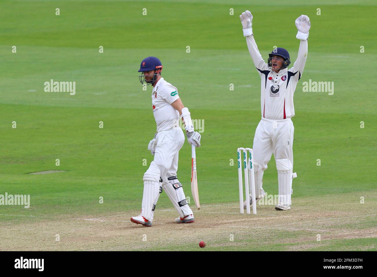 Callum Jackson of Kent appeals for the wicket of James Foster during ...