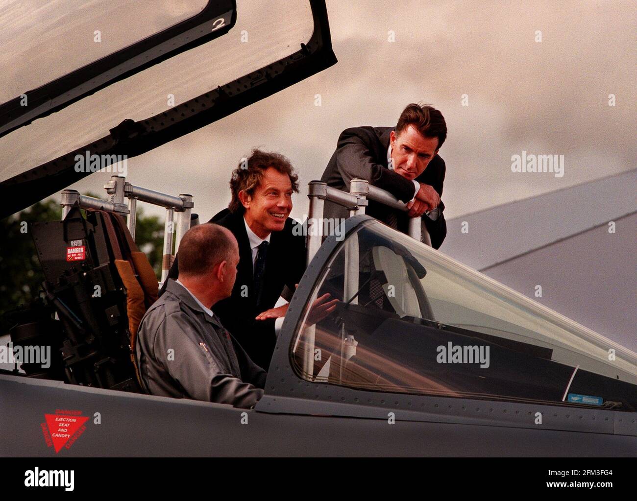 A Eurofighter with Tony Blair and Peter Mandelson with project test ...