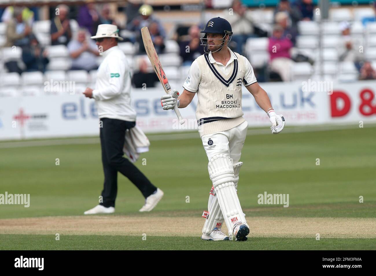 Nick Compton of Middlesex celebrates scoring a half-century, 50 runs ...