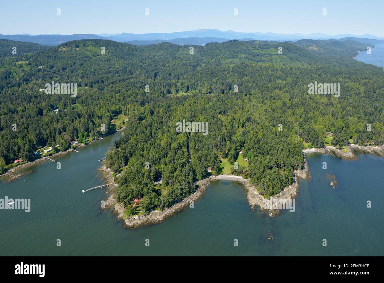 Aerial photograph of Galiano Island. British Columbia, Canada Stock ...