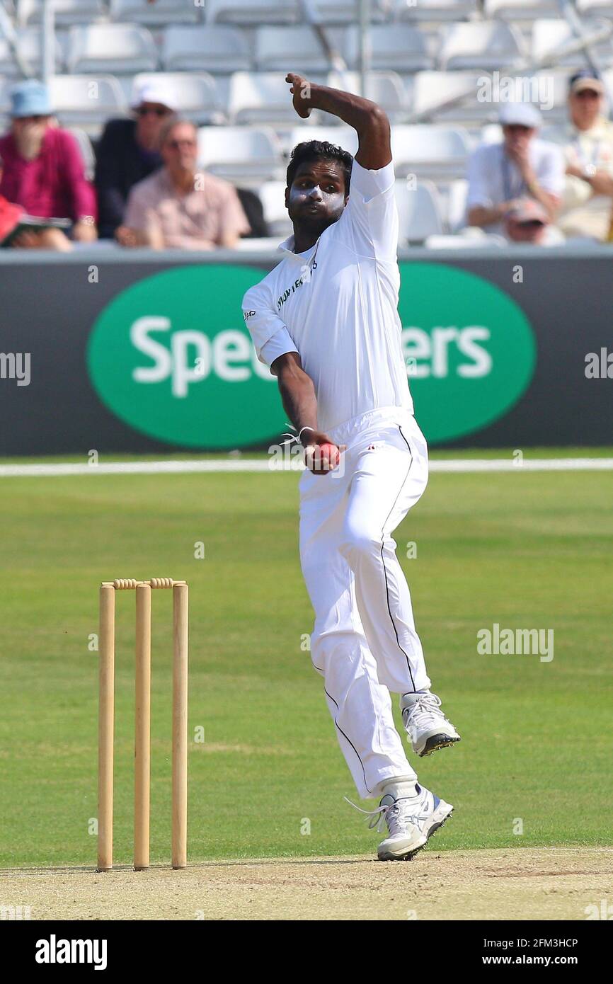 Shaminda Eranga of Sri Lanka in bowling action during Essex CCC vs Sri ...