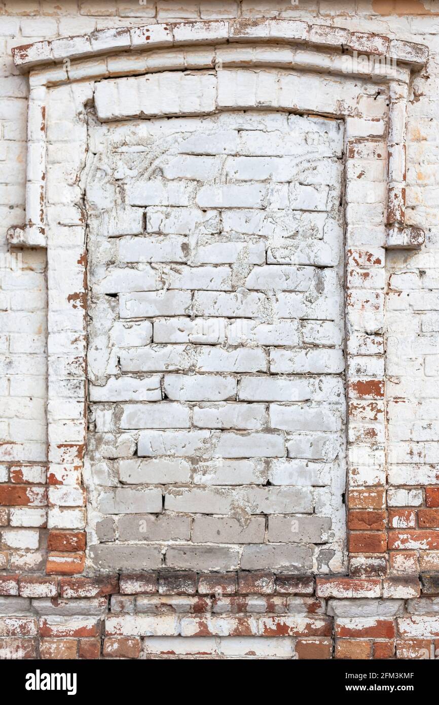 old window laid brick, vintage wall with windows Stock Photo - Alamy