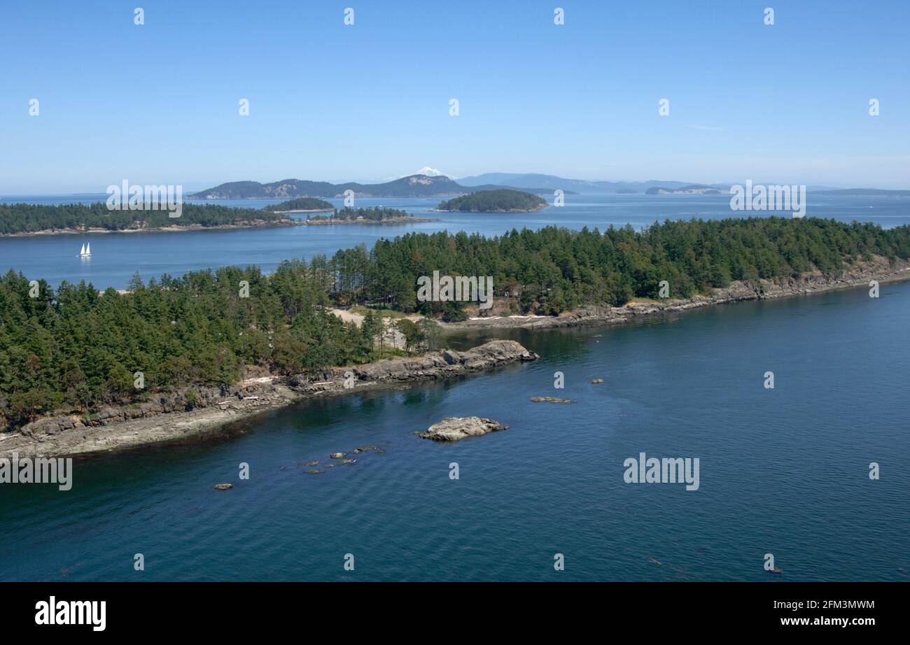 Aerial photograph of Vancouver Island and the Southern Gulf Islands ...