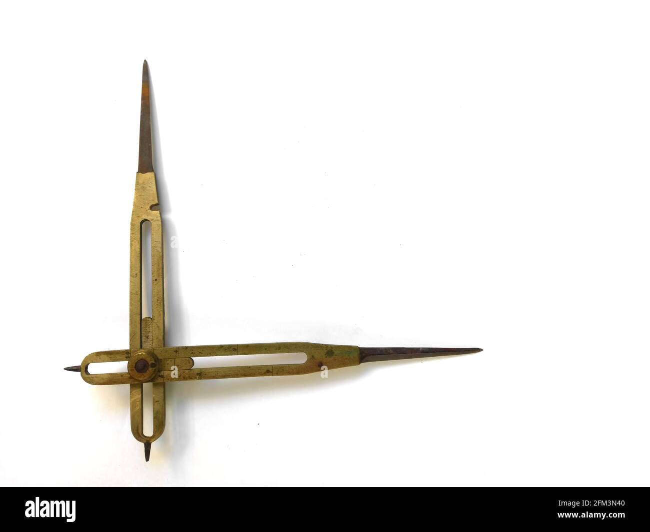 Old brass reduction compass or proportional scale divider. Geometry ...