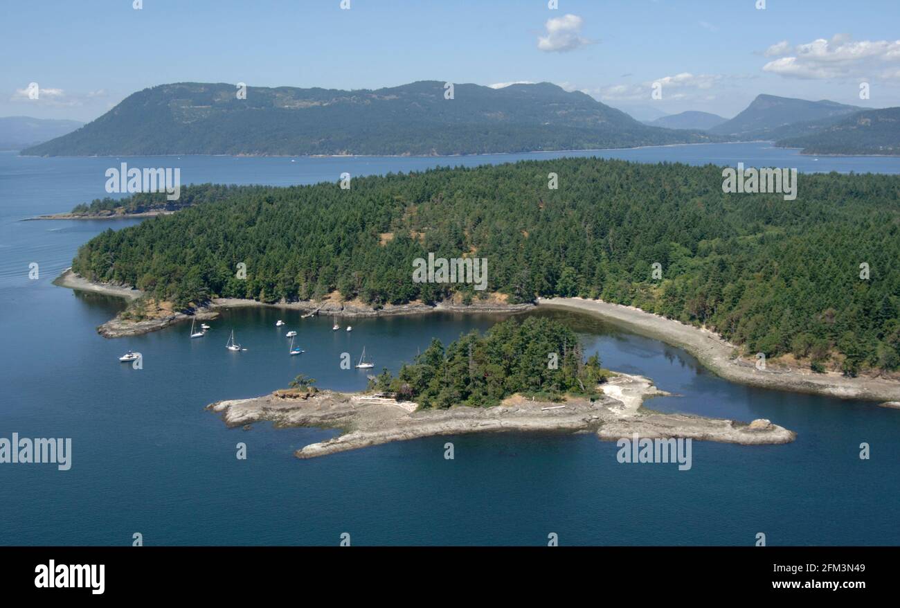 Aerial photo of Princess Bay, Portland Island, Southern Gulf Islands ...