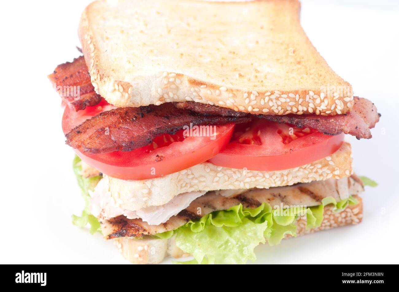 clubhouse sandwich with crispy fries Stock Photo - Alamy
