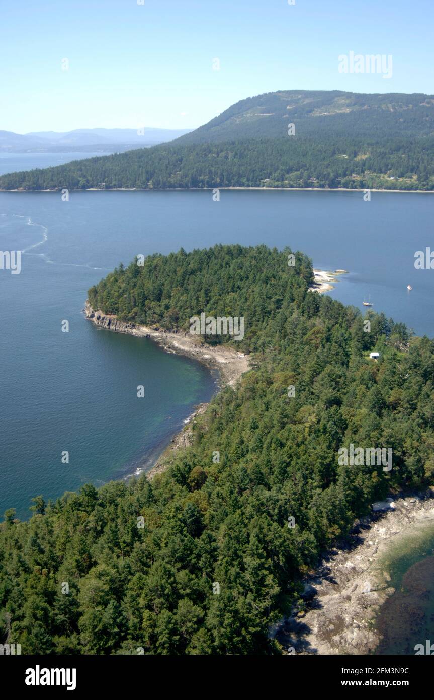 Aerial photograph of Russell Island, Gulf Islands National Park Reserve ...