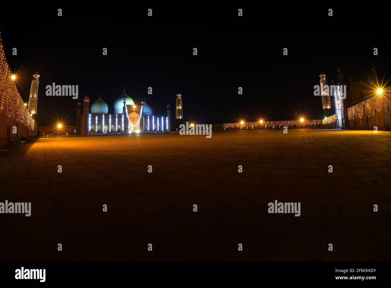 Lahore, Pakistan. 05th May, 2021. An attractive splendid stunning aerial view of the illuminated ...