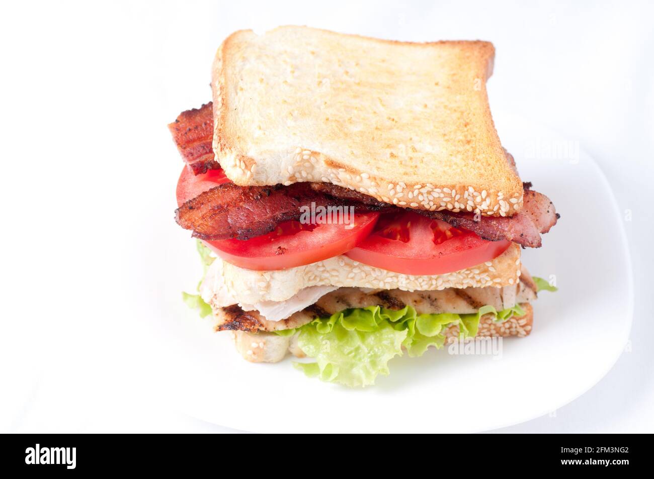 clubhouse sandwich with crispy fries Stock Photo - Alamy