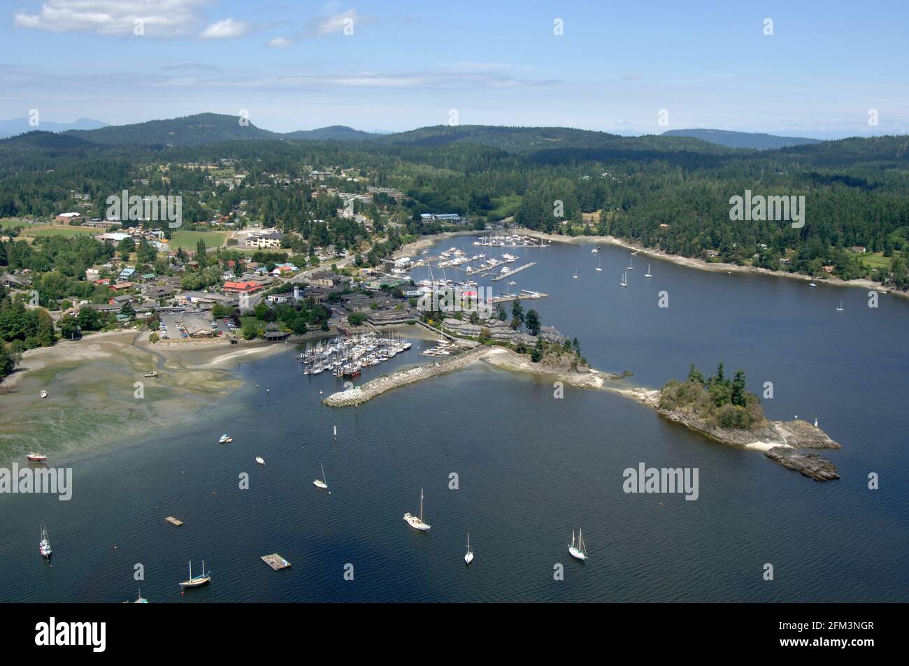 Aerial photo of Ganges and Ganges Harbour looking North, Saltspring ...