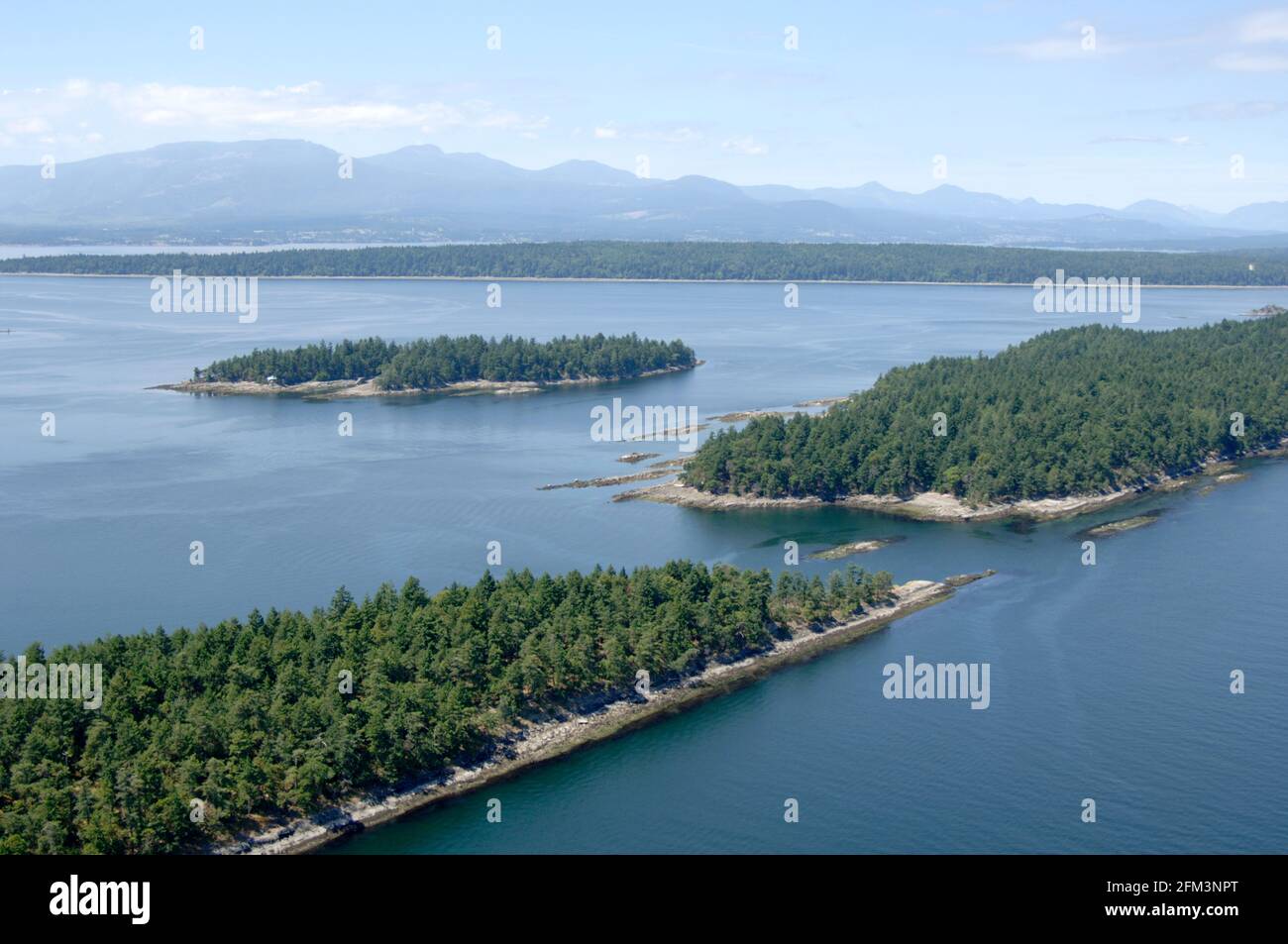 Aerial photograph of Wallace Island, Gulf Islands National Park Reserve ...