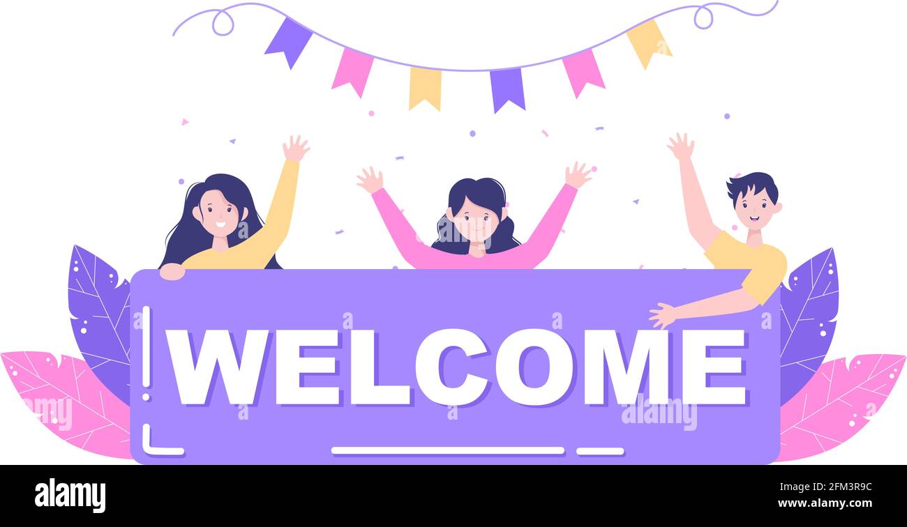 Welcome Vector Illustration For The Opening Of Web Page, Banner ...