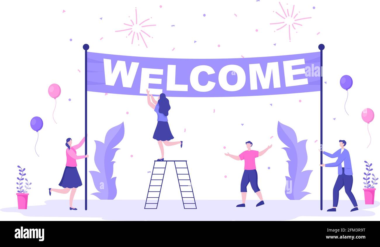 Welcome Vector Illustration For The Opening Of Web Page, Banner ...