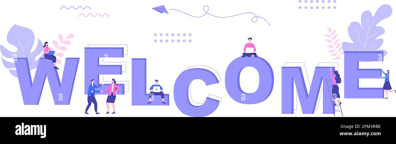 Welcome Vector Illustration For The Opening Of Web Page, Banner ...