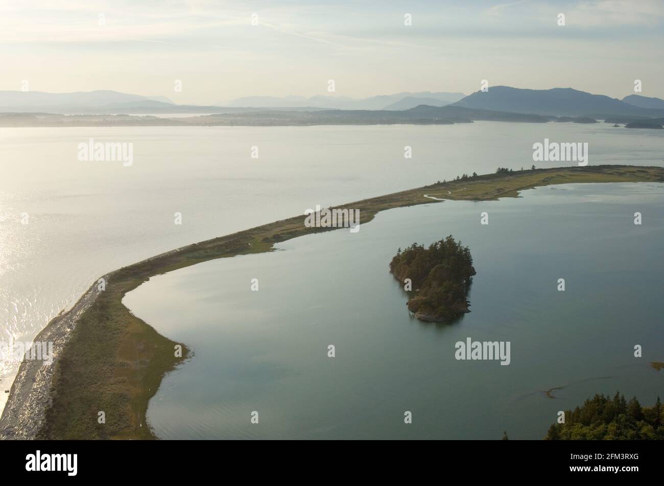 Aerial photo of Eagle Island at Sidney Spit, Gulf Islands National Park ...