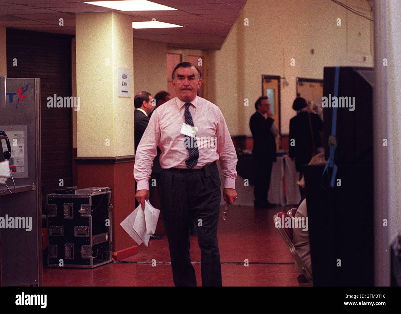 Michael Mates in the Media room at the Conservative Party Conference ...