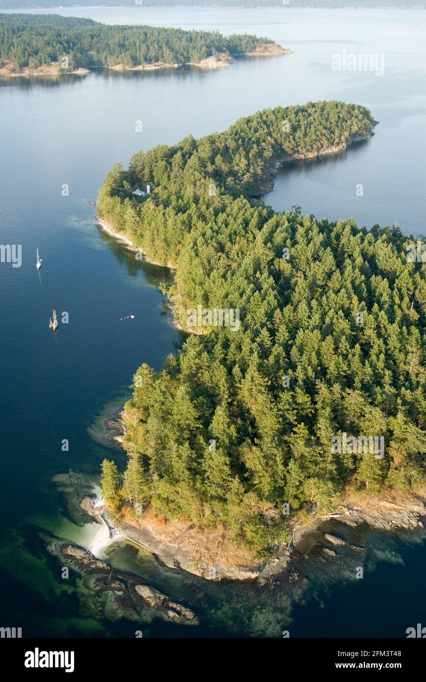 Aerial photograph of Russell Island, Gulf Islands National Park Reserve ...
