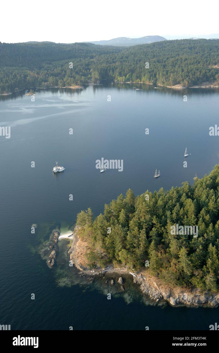 Aerial photograph of Russell Island, Gulf Islands National Park Reserve ...