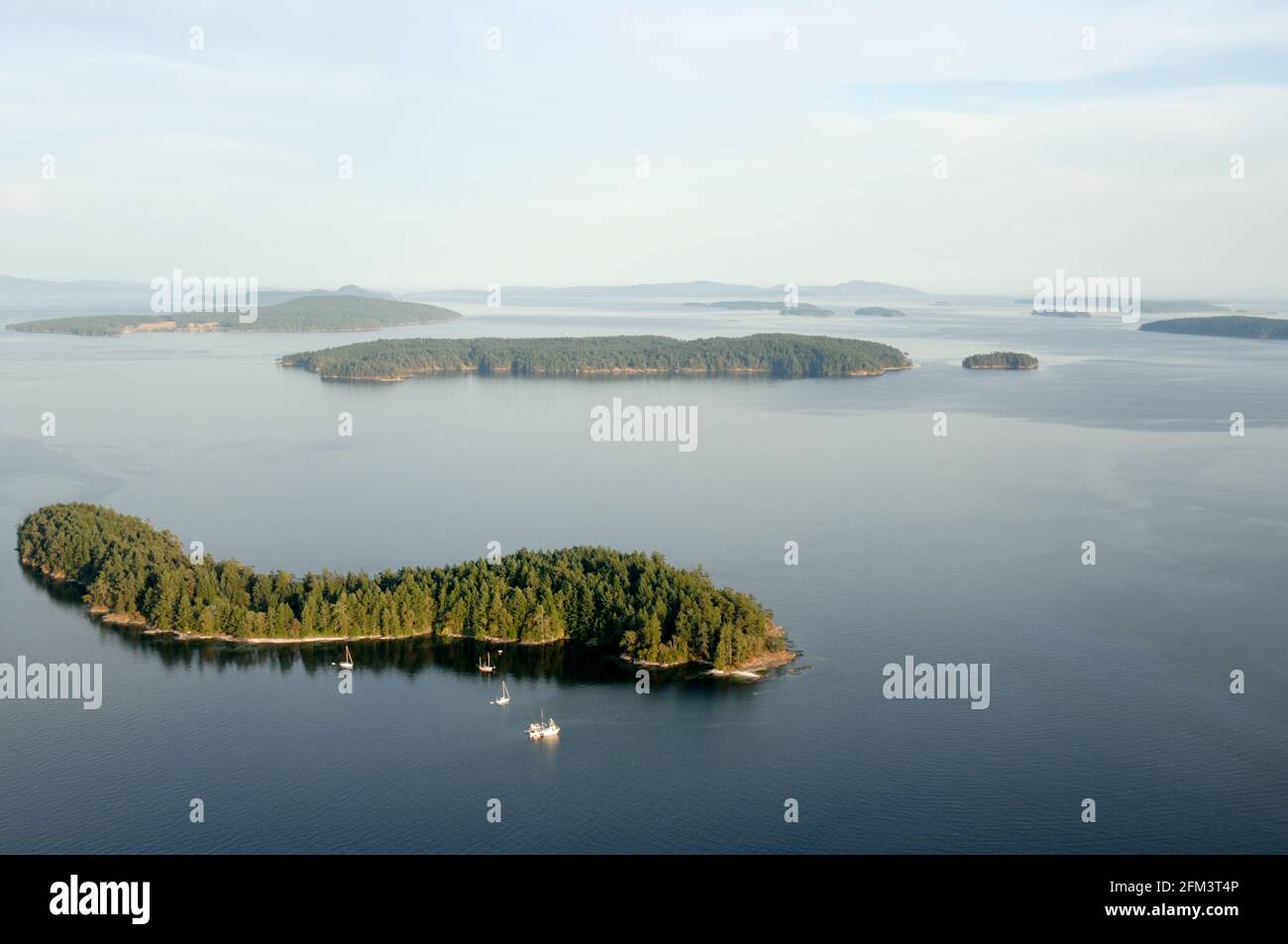 Aerial photograph of Russell Island with Portland Island in the ...