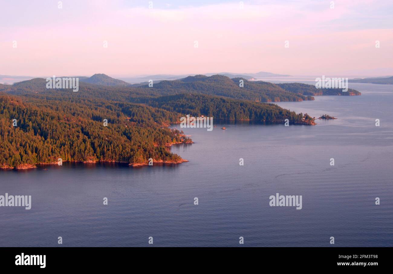 Stanley Point and Port Washington, North Pender Island, BC. Aerial ...
