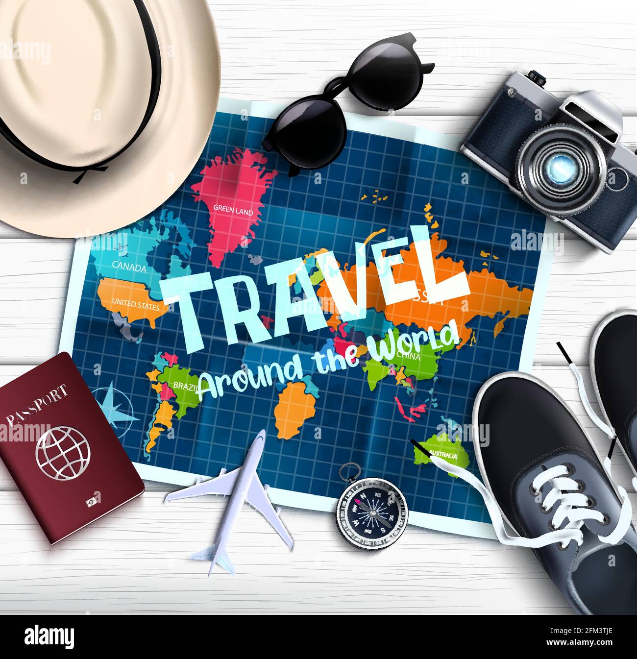 Travel around the world vector design. Travel around the world text ...