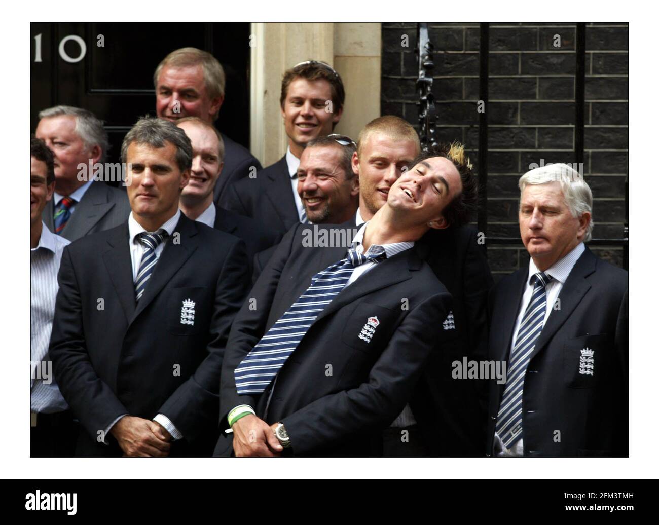 The England cricket teams with Tony Blair outside Downing st after ...