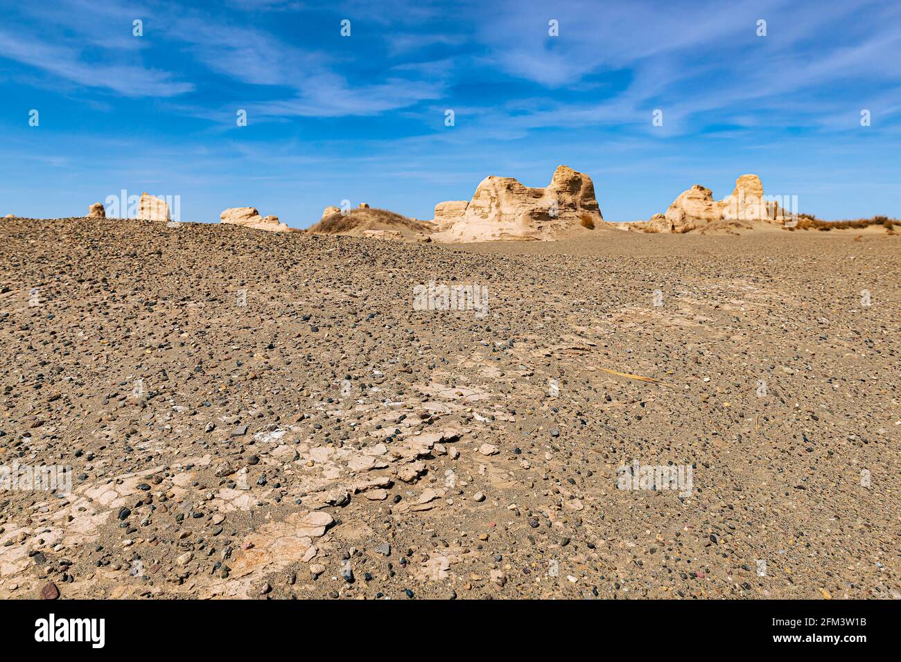 JINTA, CHINA - APRIL 2, 2021 - A view of East ancient city ruins, Jinta ...
