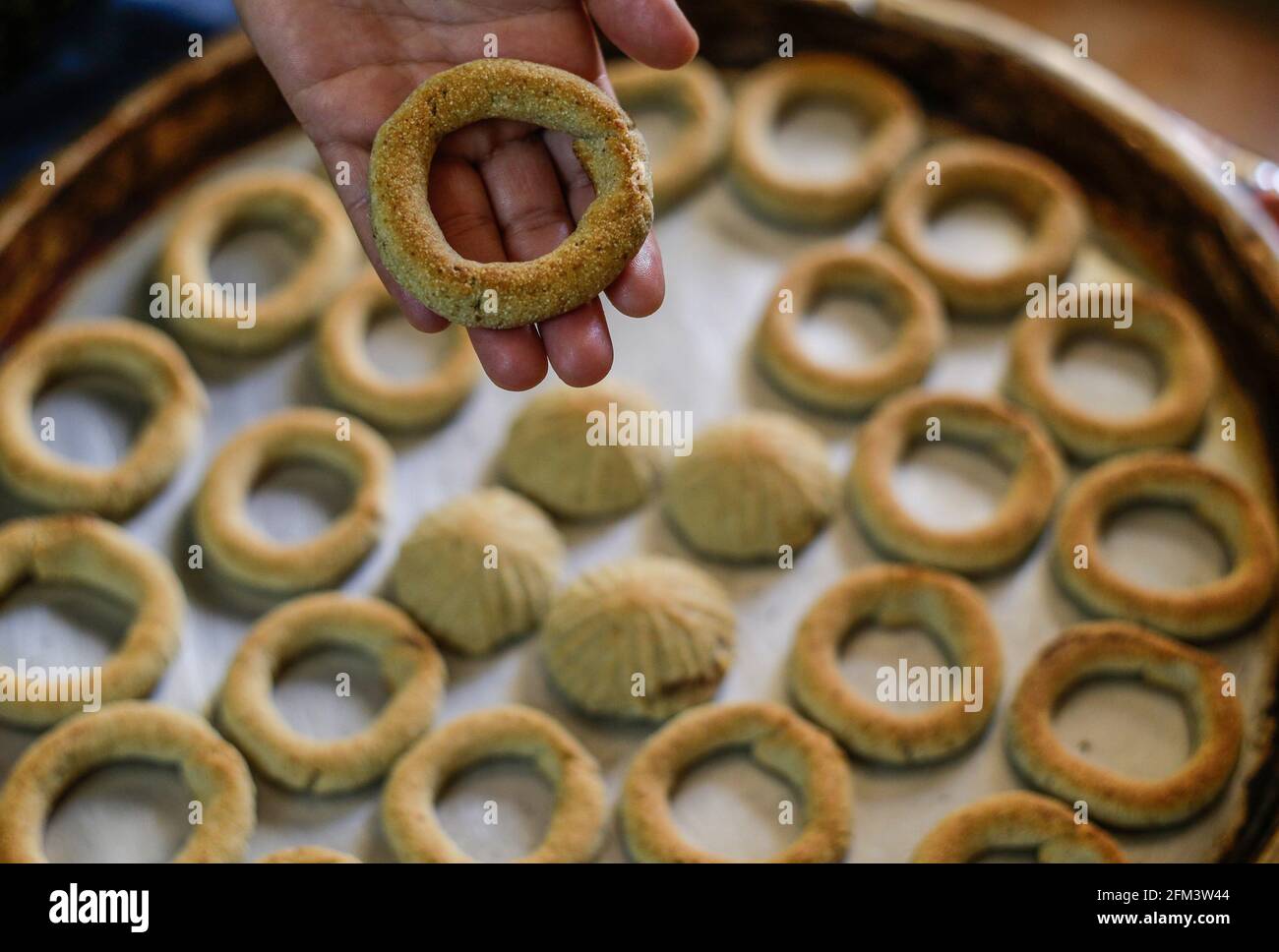 Gaza, Palestine. 04th May, 2021. A traditional biscuit made by a ...