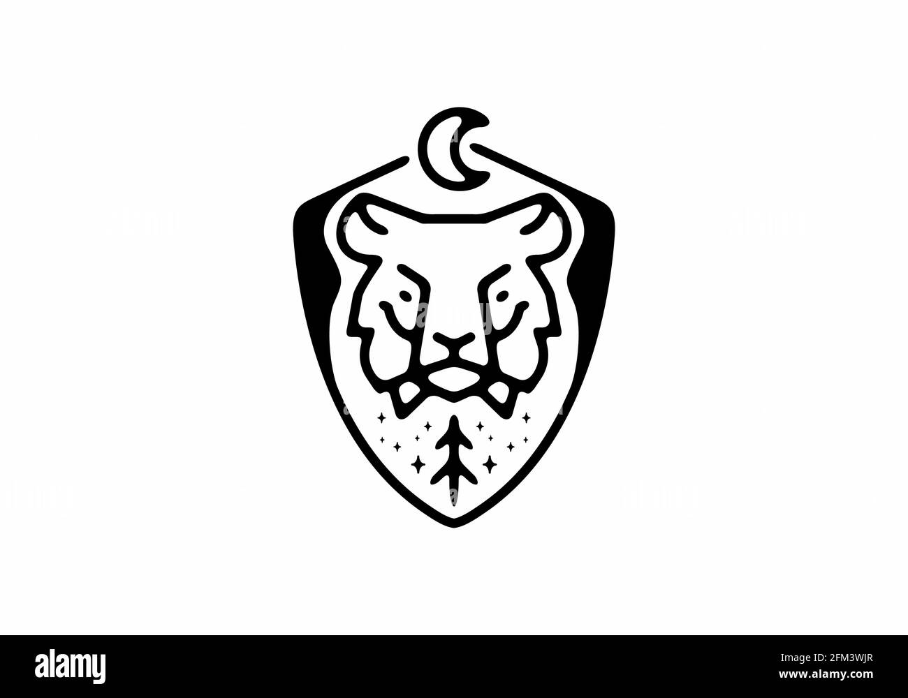 One line drawing shield Cut Out Stock Images & Pictures - Alamy