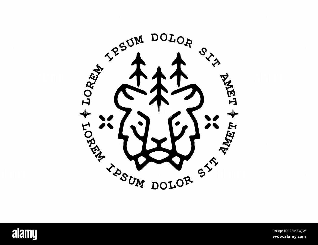 Tiger silhouette in circle hi-res stock photography and images - Alamy