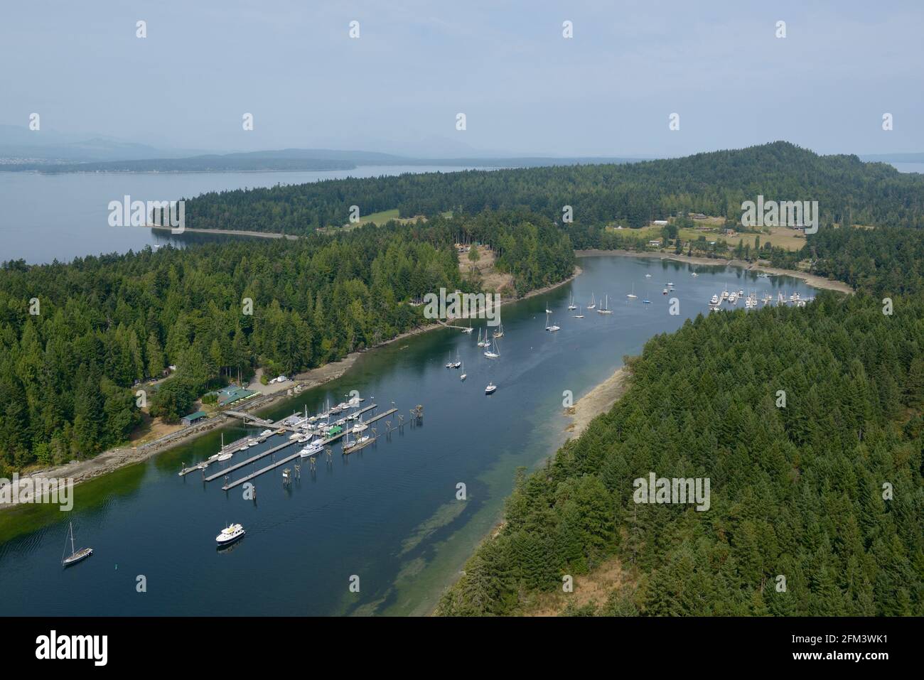 Aerial photo of Telegraph Harbour, Thetis Island, British Columbia ...