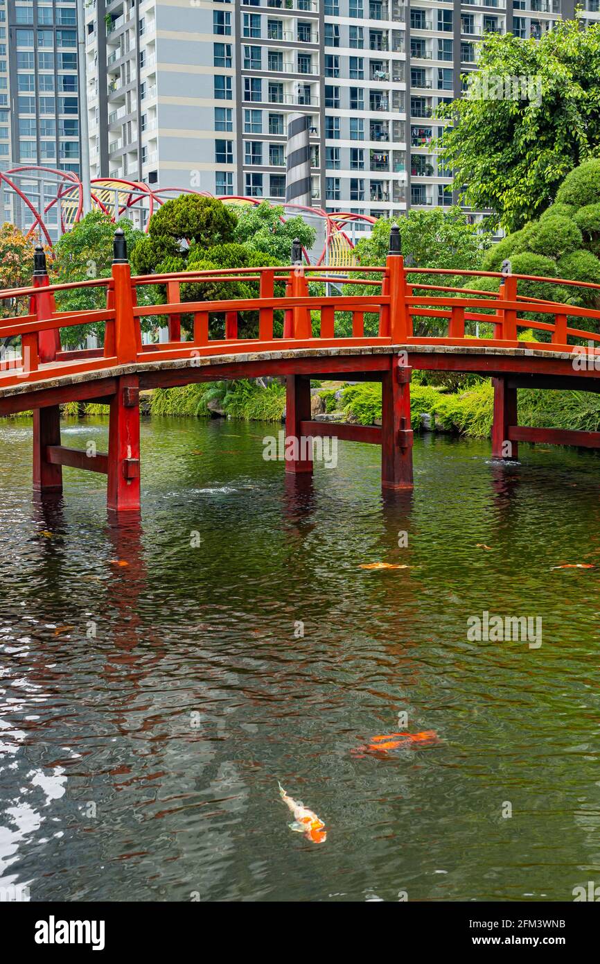 Japanese Koi Pond Bridge