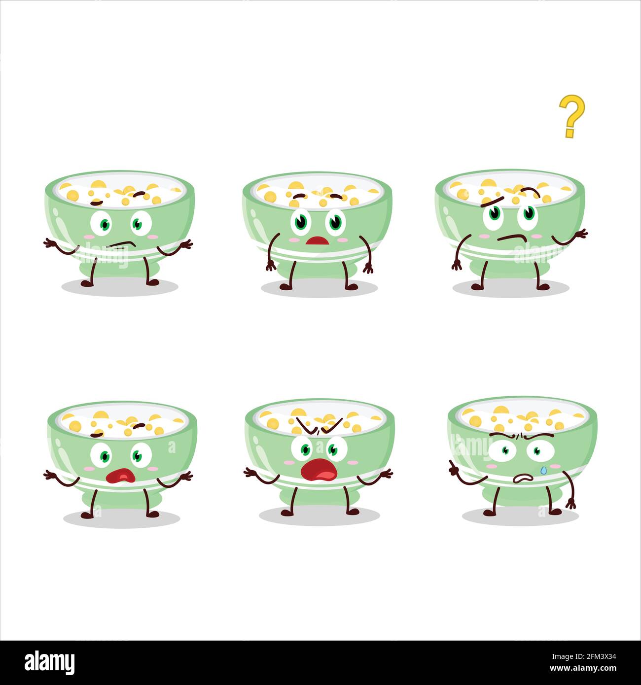 Cartoon character of cornflakes with what expression. Vector ...