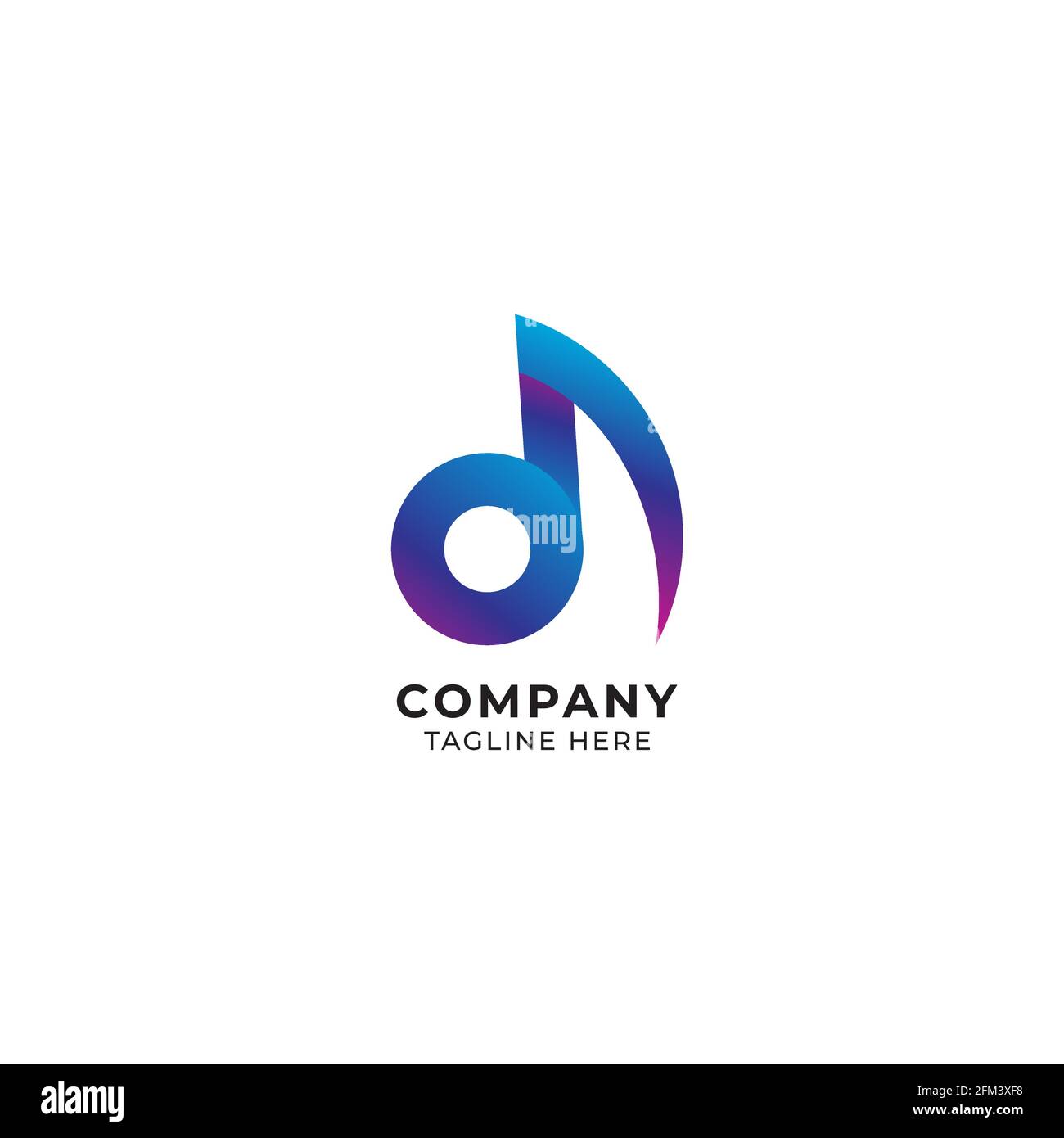 Letter D Alphabet Music Logo Design. Initial and Musical Note logo ...