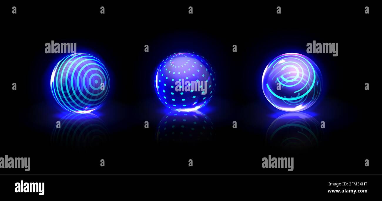 Blue glowing bubble force field Stock Vector Images - Alamy